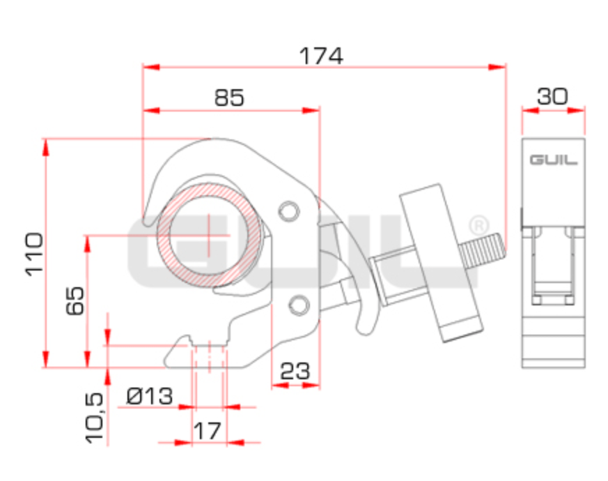 GUIL ABZ-06/E-N QUICK FIX ALUMINIUM CLAMP - Audio Light Asia Pte Ltd
