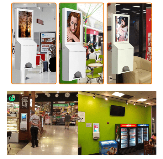 IKON 21.5" DIGITAL SIGNAGE WITH AUTOMATIC HAND SANITIZER DISPENSER ...