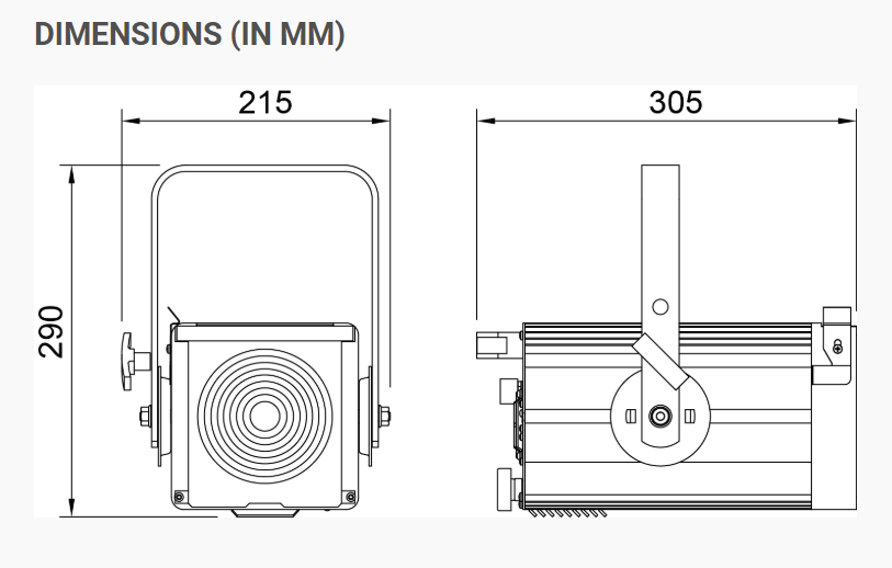 SPOTLIGHT FRESNEL LED 100W NATURAL LIGHT - Audio Light Asia Pte Ltd